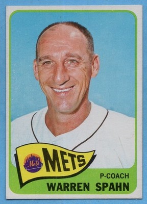 1965 Topps #205 Warren Spahn NEAR MINT MIN SIZE N6 New York Mets HOF ...
