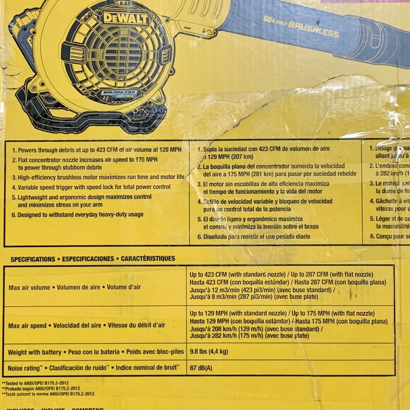 DEWALT DCBL770X1 FLEXVOLT 60V MAX 60-Volt Cordless Brushless Handheld ...