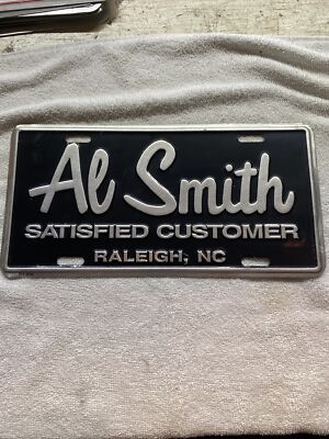 Vintage Raleigh N.C. Al Smith Front Booster License Plate | eBay