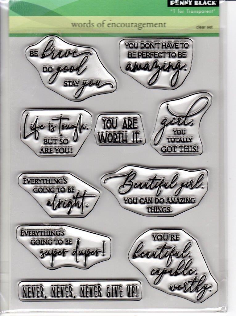 New Penny Black Rubber Stamp clear WORDS OF ENCOURAGEMENT set free USA ...
