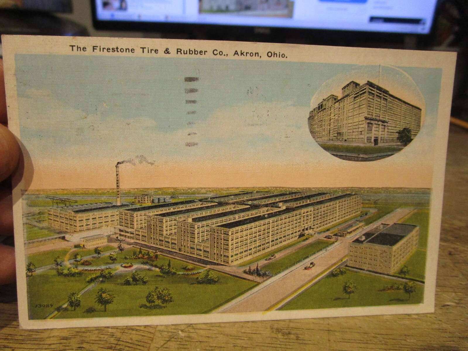 Y6 Vintage Old OHIO Postcard AKRON Firestone Tire Rubber Company ...