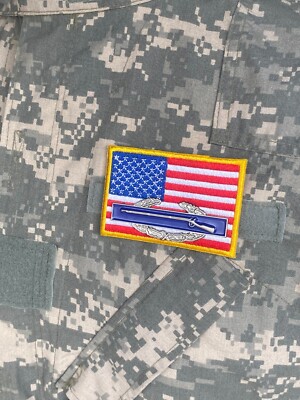 US Army AMERICAN FLAG CIB Combat Infantry Badge CUSTOM MADE PATCH ...