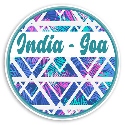 2 x 10cm Tropical India Goa Vinyl Stickers - Travel Luggage Sticker ...