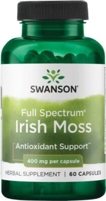 Swanson Irish Moss 400mg 60 Cap Natural Carrageenan source Sea moss Red ...