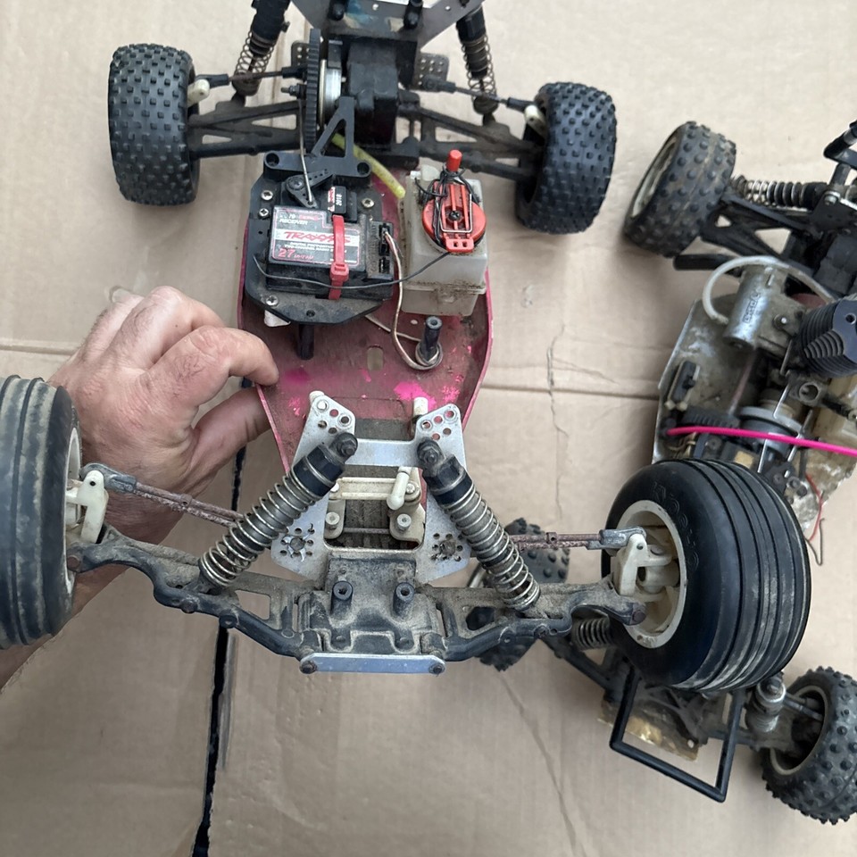 Two Trucks Buggy Vintage 1/10 Nitro Kyosho Rampage GP-10 RC Car Traxxas ...