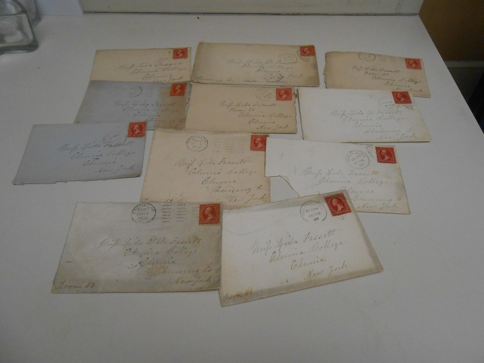 26 Envelopes Addressed By Lt. Col. Lewis H. Fassett To Lida Fassett At ...