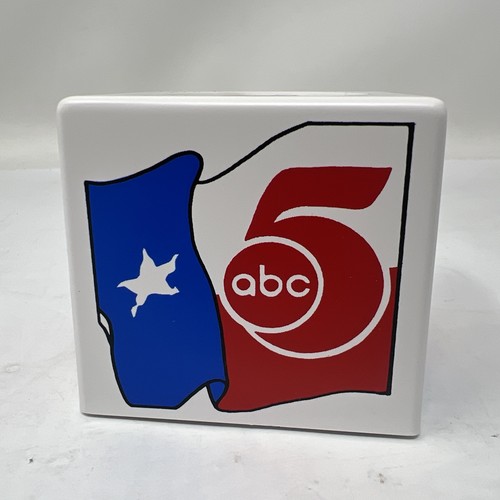 Television News TV Station Reporter Microphone Mic Flag Cube Channel 5 ...