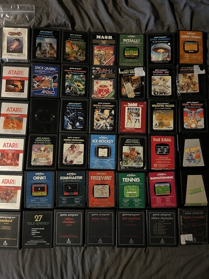 Lot Of 90 Atari 2600 Games With Atari 2600 Jr Console And Two ...