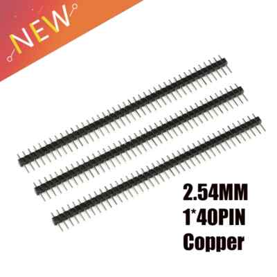 5pcs 40 Pin 2.54mm Single Row Male Breakable Pin Headers Black | eBay