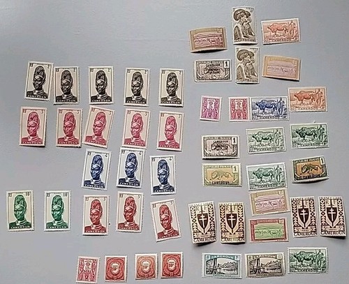 LOT of 47 CAMEROON Stamps. Old. Many Have Variences In Color. See The ...