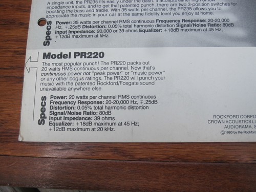 Vintage Rockford Fosgate PR220 Amplifier HEATSINK ONLY. | eBay