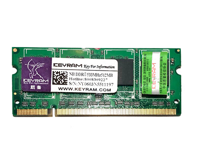 512MB DDR2 Laptop Memory SODIMM PC2-4200 533MHz KEYRAM RAM ...