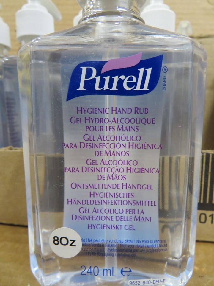 Lot of 8 PURELL Hygienic Hand Rub 8oz (236ml) Pump Bottles NEW UNUSED ...