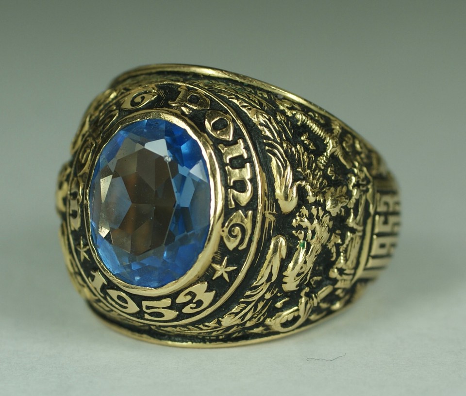 West Point 1953 14K Yellow Gold Military Academy Class Ring Vintage ...
