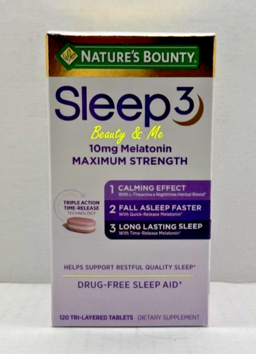 Nature's Bounty Sleep3 10mg Melatonin 120 Tablets ** Sleep 3 ...