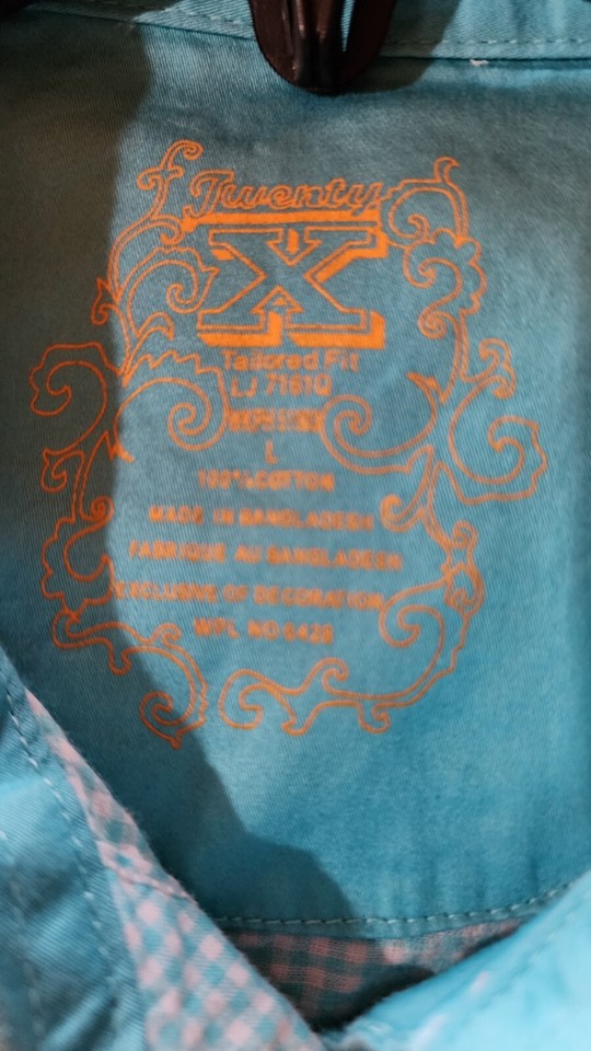 Twenty X Womens Lg Shirt Western LS Embroidered 100% Cotton Metal Snaps ...