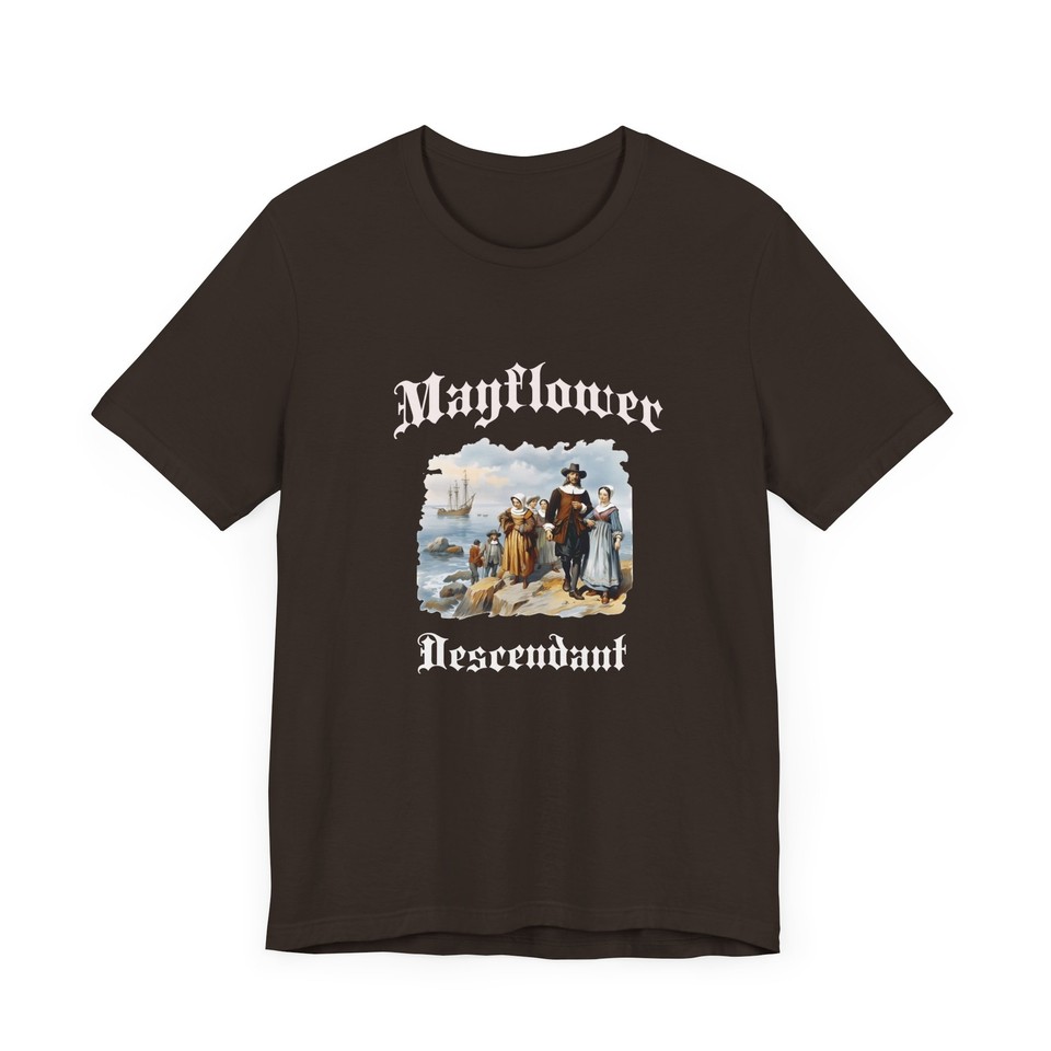 Mayflower Pilgrim Descendant -Thanksgiving Tee - Unisex Short Sleeve T ...