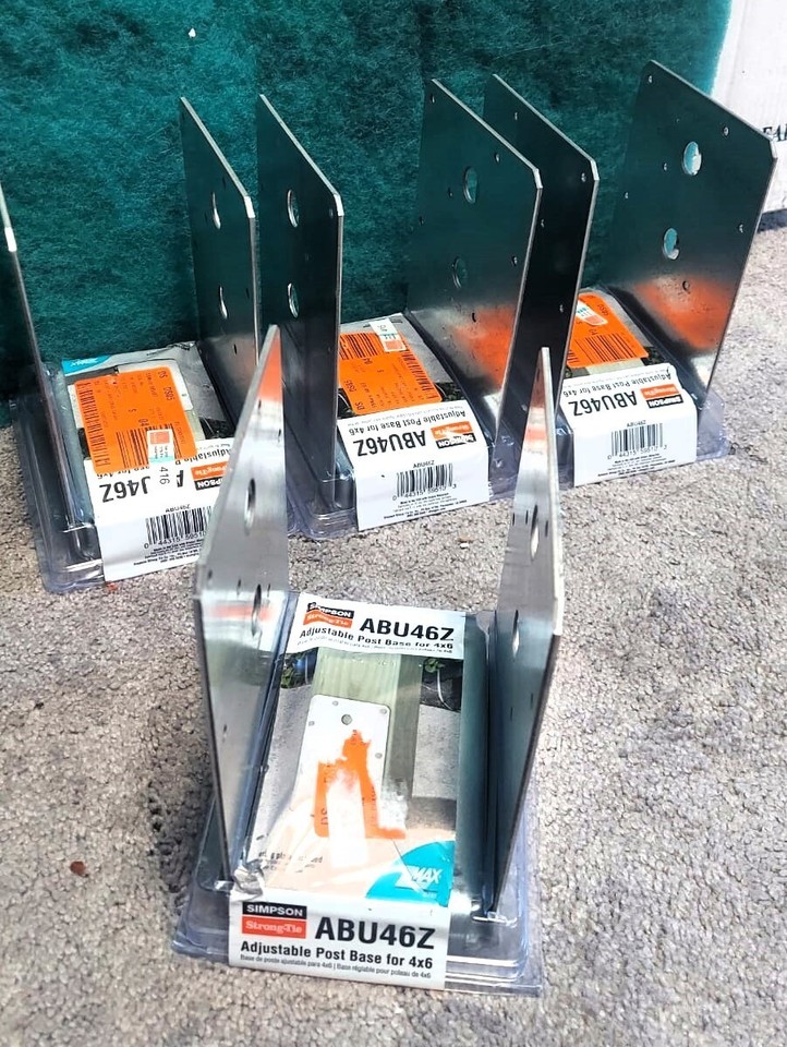 4 Pack-Simpson Strong-Tie Adjustable Post Base ABU46Z For 4x6 ZMAX | eBay