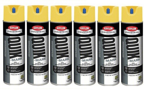 6 High Visibility Yellow Industrial Marking Spray Paint , 17oz Cans ...