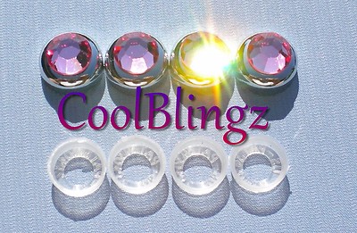 Pink Crystal Screw Caps for Rhinestone License Frame made w/ Swarovski ...
