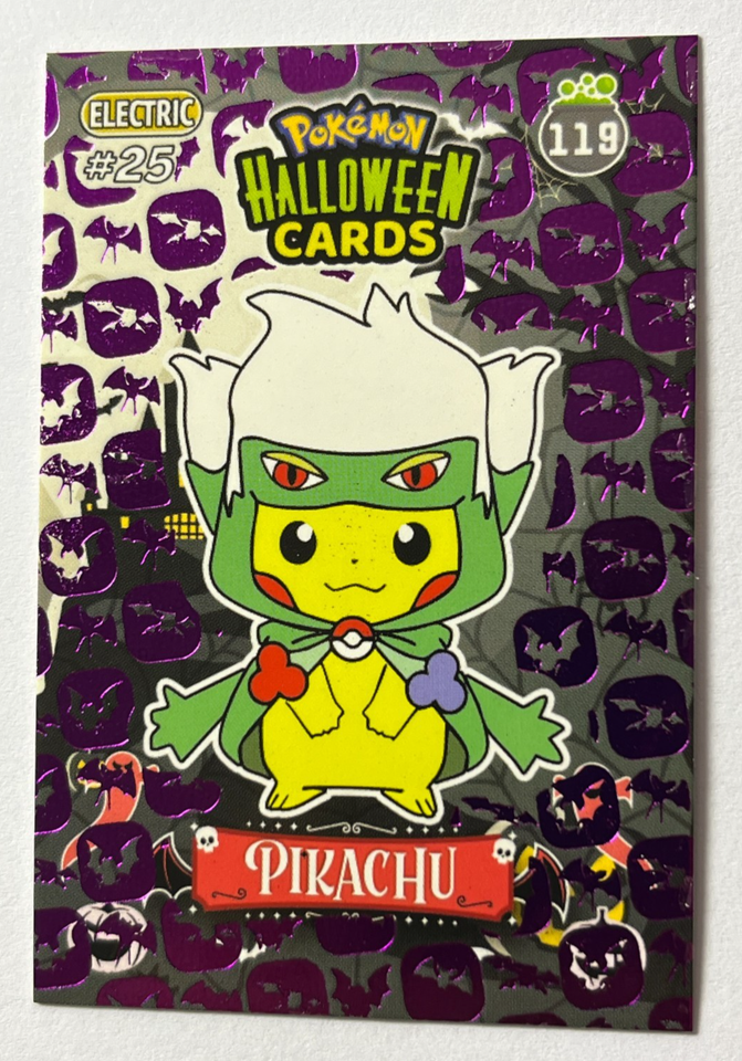 2025 POKEMON HALLOWEEN Collectoons Card #F119 PIKA PONCHO ROSERADE Foil ...