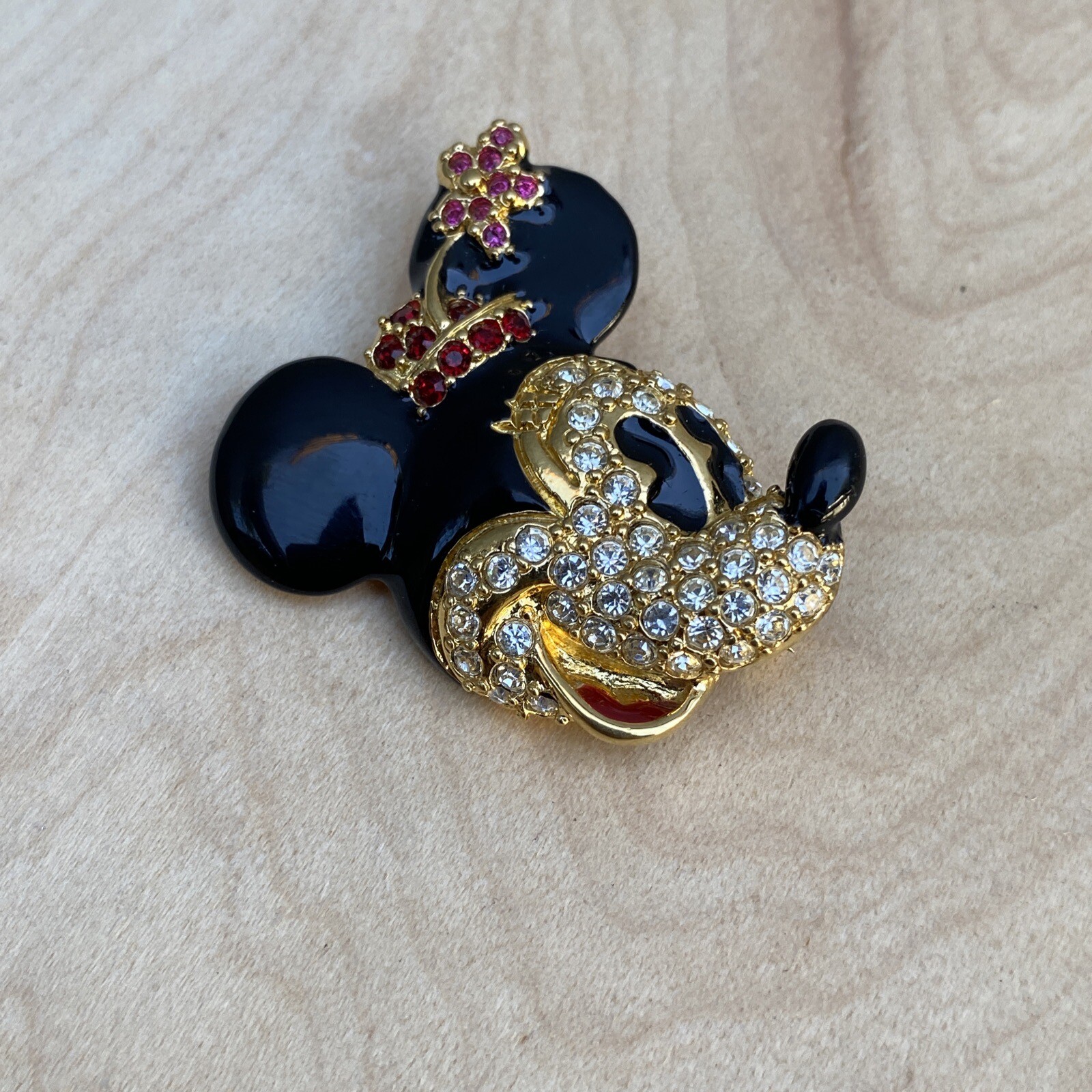 Vintage Napier Disney Minnie Mouse Rhinestone Enamel … - Gem