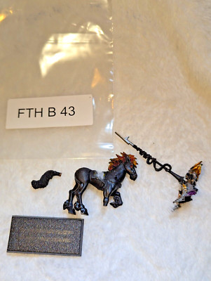 Warhammer Fantasy Dark Elves / Elf Knight Dark Steed OOP Rare Metal ...