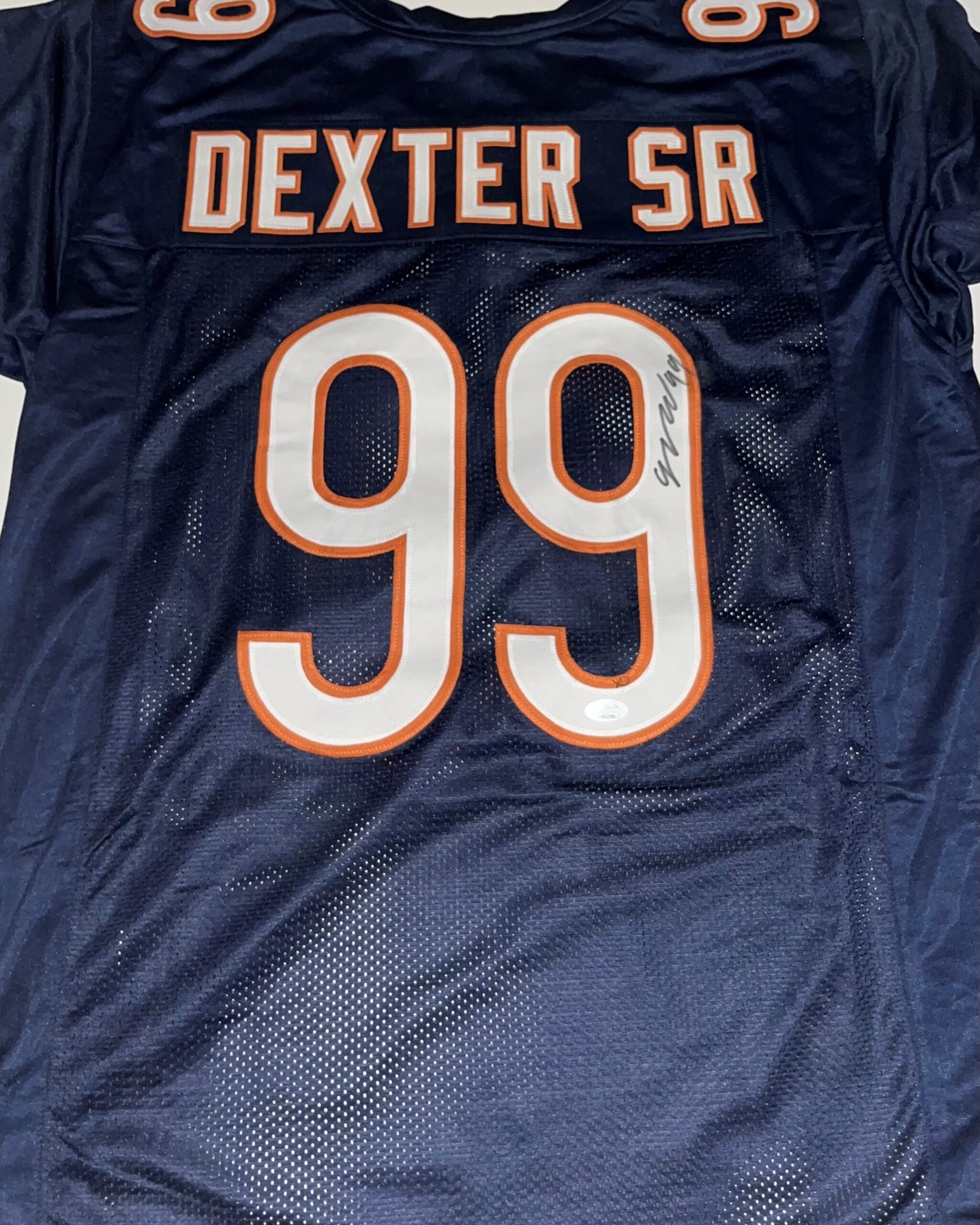 Gervon Dexter Sr. Autographed Navy Chicago Bears Jersey - JSA Witness COA | eBay