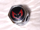 77-92 FIREBIRD TA ALUMINUM WHEEL RED BIRD PLASTIC CHROME CENTER CAP SET ...
