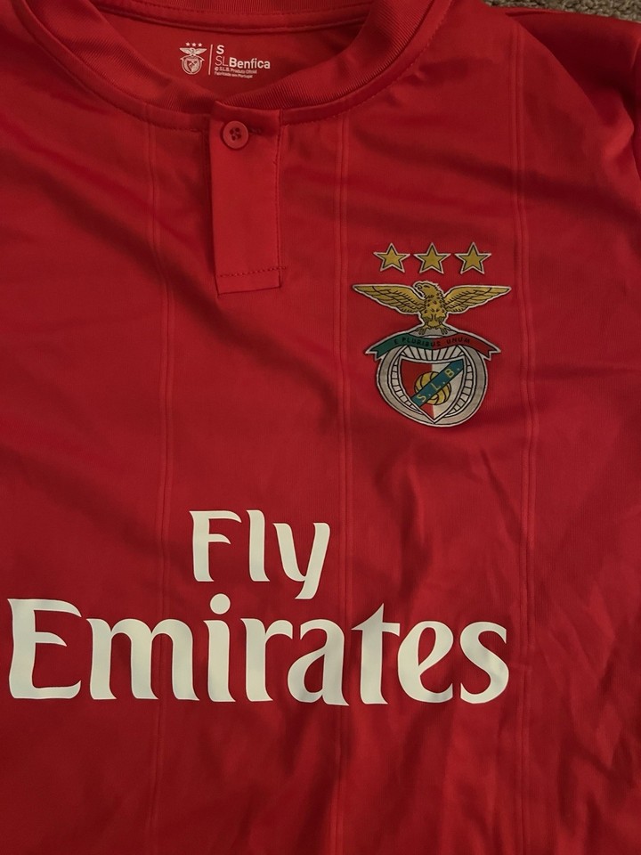 Benfica Fly Emirates Soccer Jersey Red Polo Shirt Cervi #11 Size Small ...