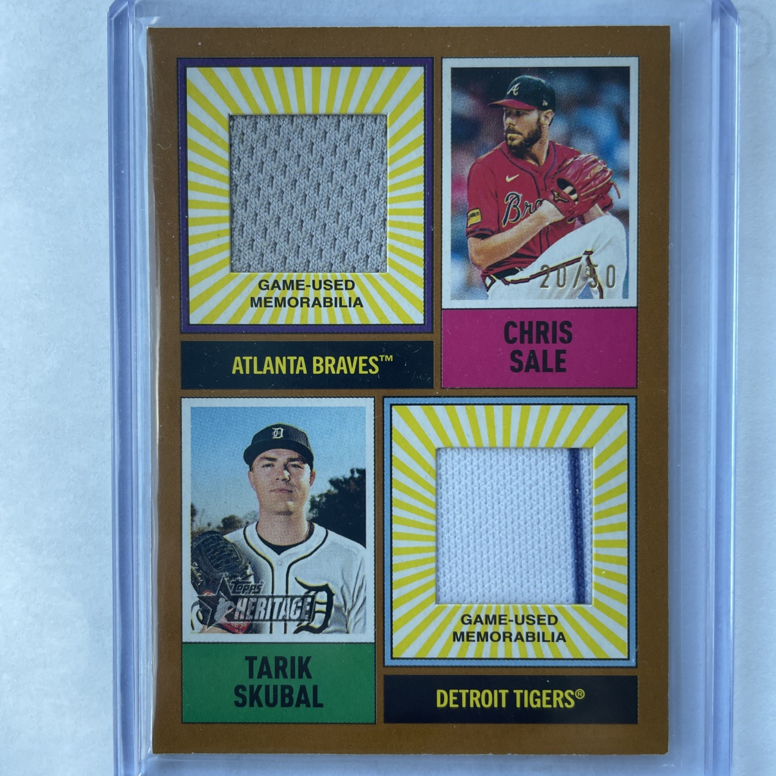 Chris Sale / Tarik Skubal 2025 Topps Heritage #DPMCR-SS Dual-Player MLB ...