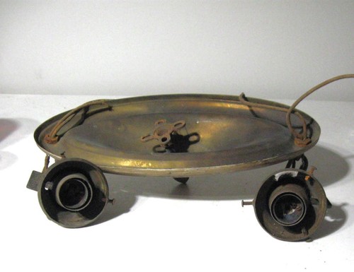 Vintage VICTIRIAN Brass 2 Light Pendant Ceiling Pan Fixture | eBay