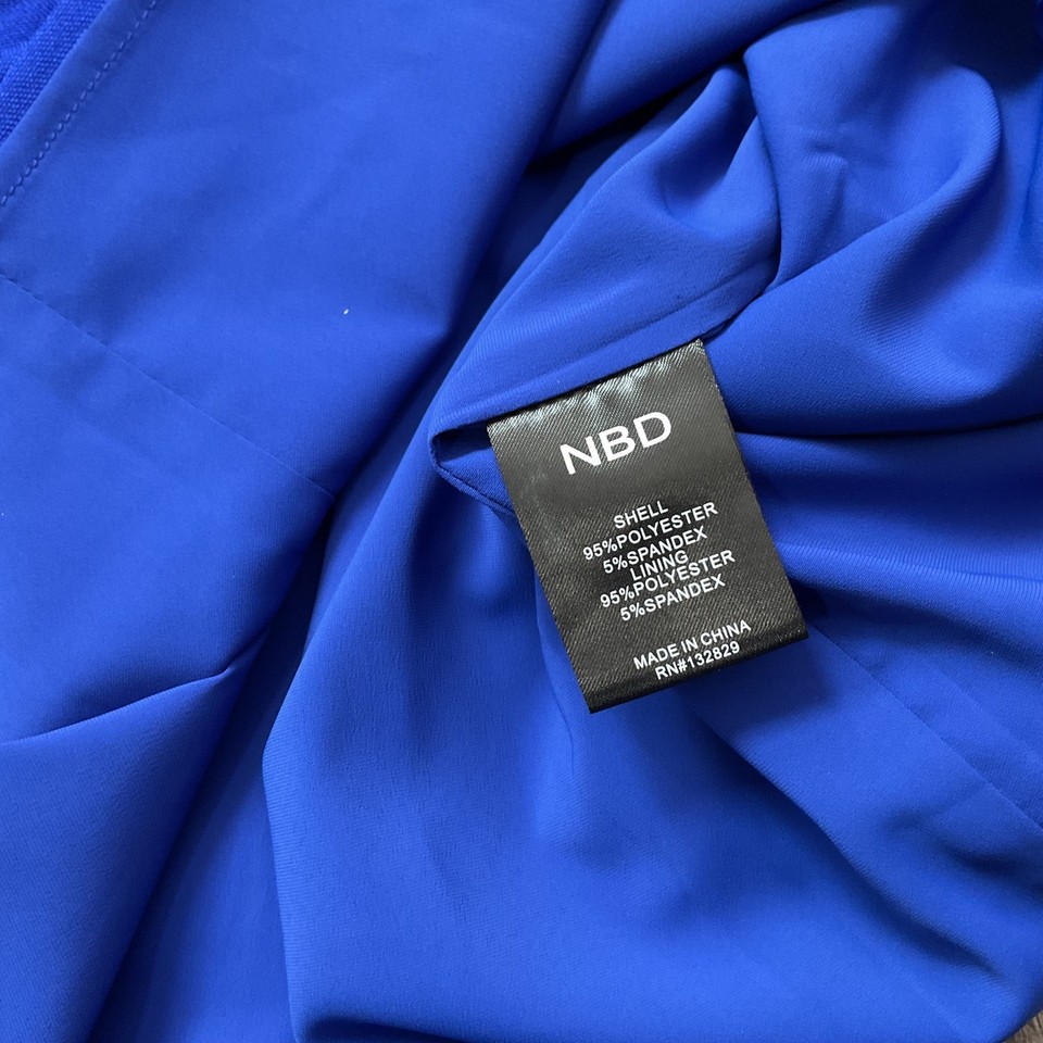 NBD Blue Mini Dress Bodycon Cocktail Party Strappy Cutout Women's Size ...