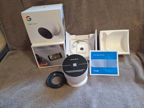 Google Nest battery indoor/outdoor camera Model # GA01317-US (White/Snow) | eBay