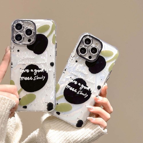 For iPhone 15 14 13 ProMax Stylish Simple Black Tulip Model Phone Cases ...