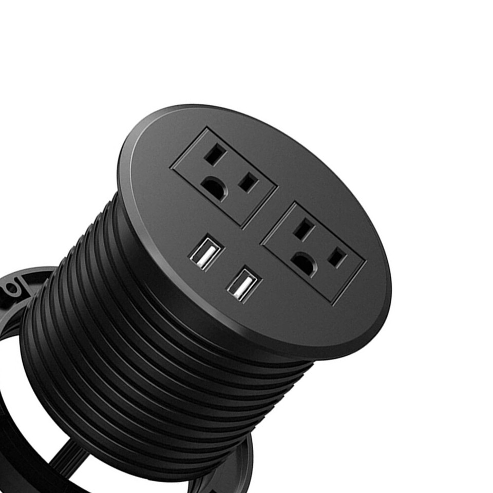 Desk Power Strip with 2 Outlets Recessed Outlet 2M Extension Cord Table ...