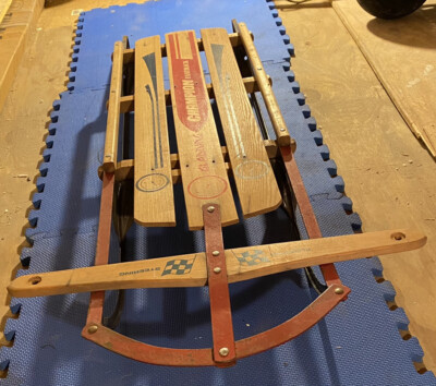 Vintage Sled (Gladding Champion Fastback) Metal Rail Sled, Great ...