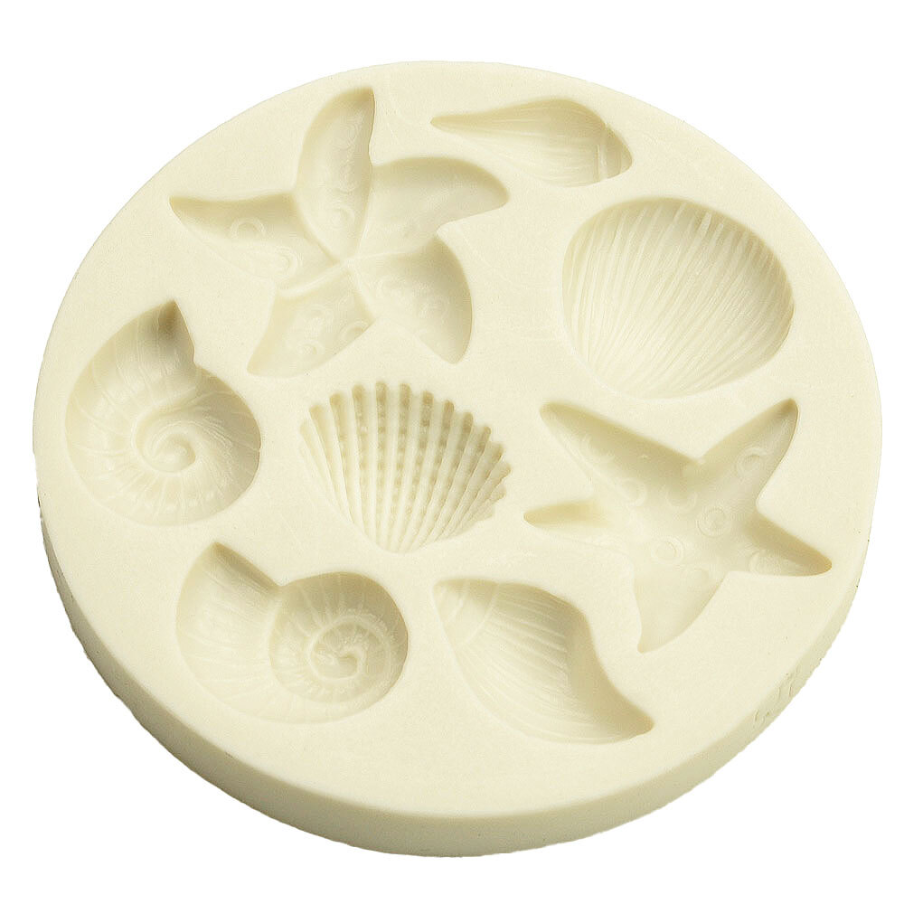 Sea Beach Shells 8-Piece Summer Beach Silicone Mould Decoration Fondant ...