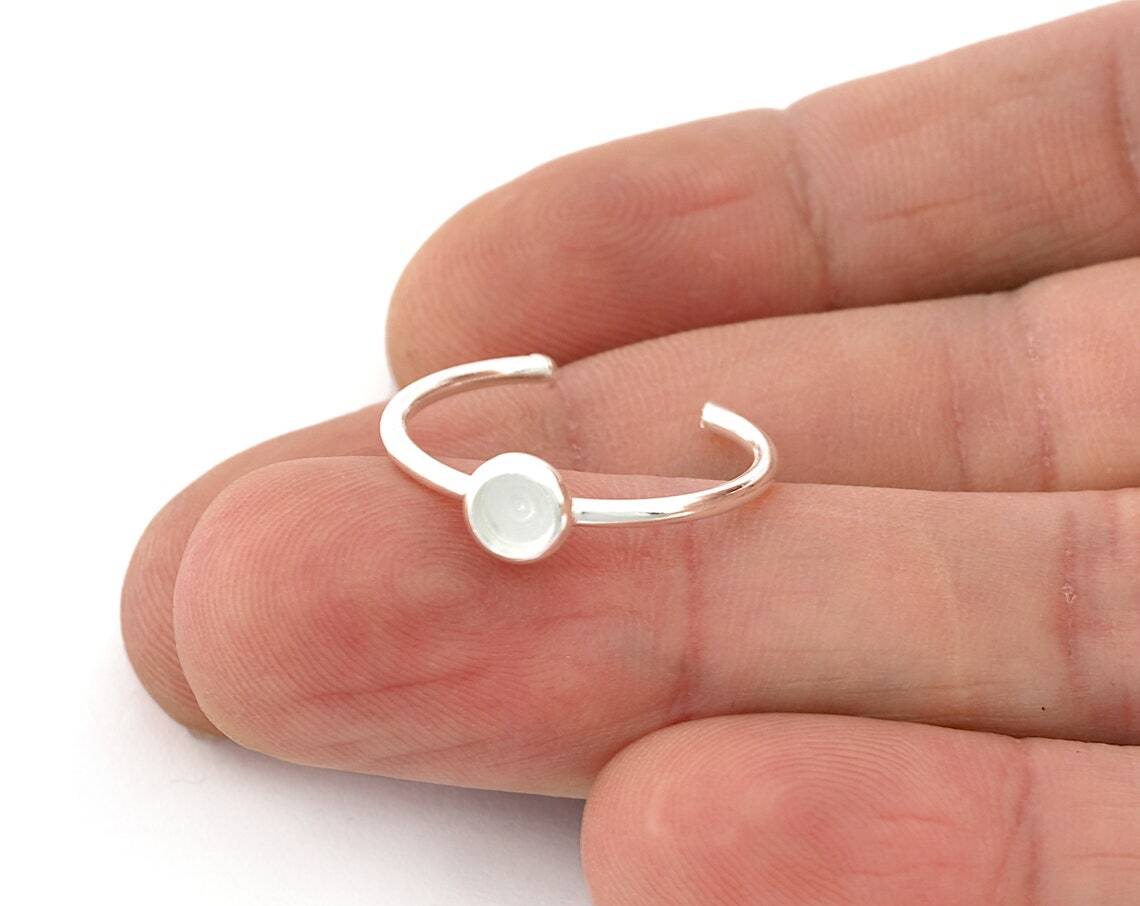 3pcs Round Ring Blank, Adjustable Ring Shiny Silver,Shiny gold plated ...