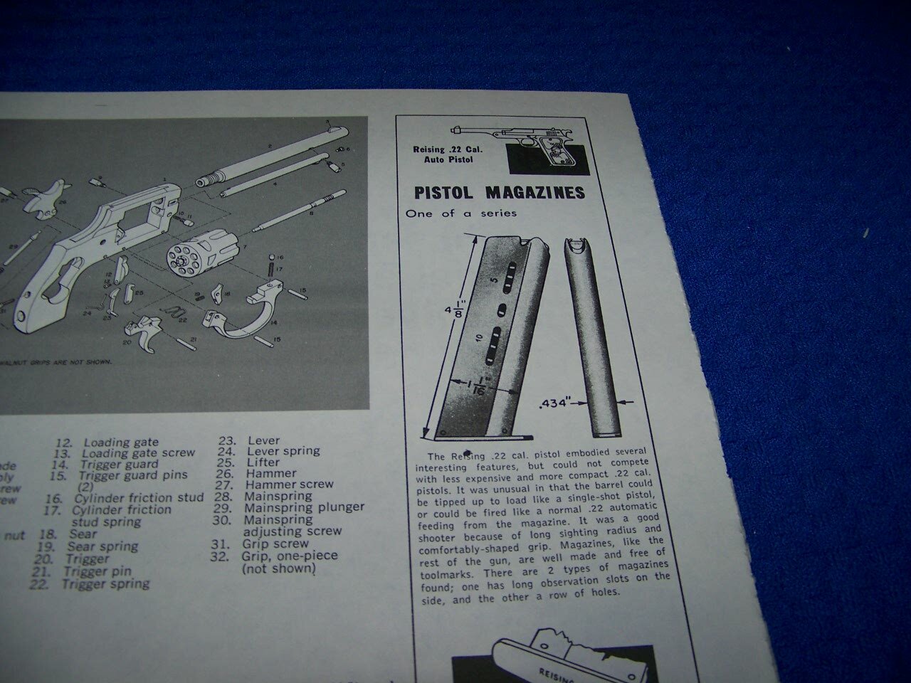 IVER JOHNSON MODEL 50 (.22) REVOLVER..TAKEDOWN/EXPLODED VIEW..(858BB ...