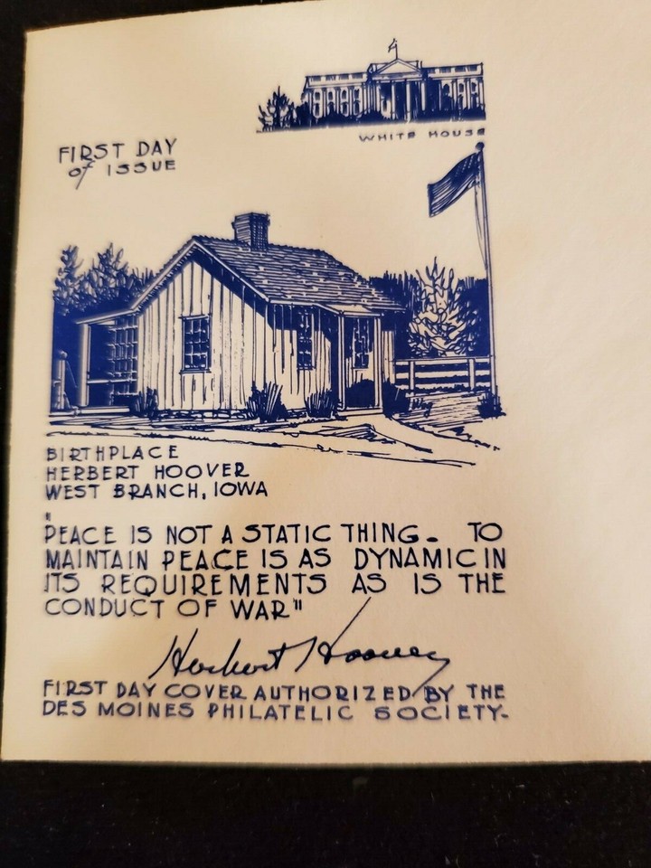 Official First Day Cover Issue Herbert Hoover Stamp 5c West Branch ...