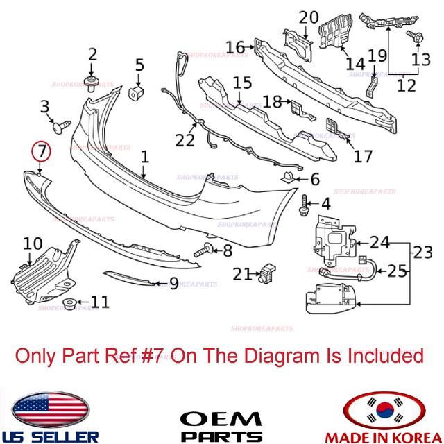 Kia OEM 14-16 Forte Rear Bumper-lower Cover 86695A7010 for sale online ...
