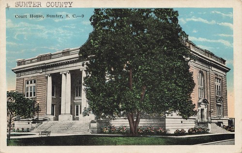 SUMTER COUNTY COURT HOUSE POSTCARD SUMTER SC SOUTH CAROLINA 1920s | eBay