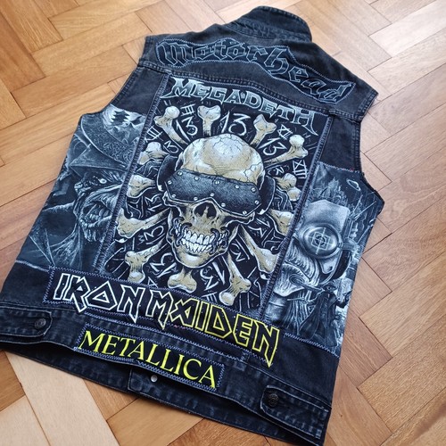 Megadeth Motorhead Maiden Lemmy Heavy Metal Denim Battle Jacket ...