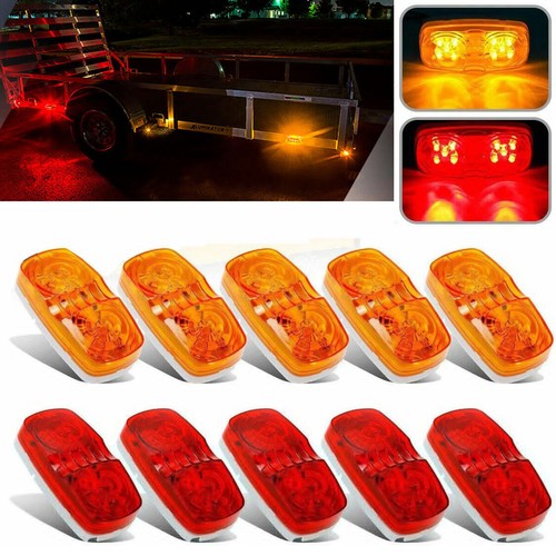 10Pcs 4 Inch Trailer Marker LED Light 10 Diodes Clearance Lights Red ...