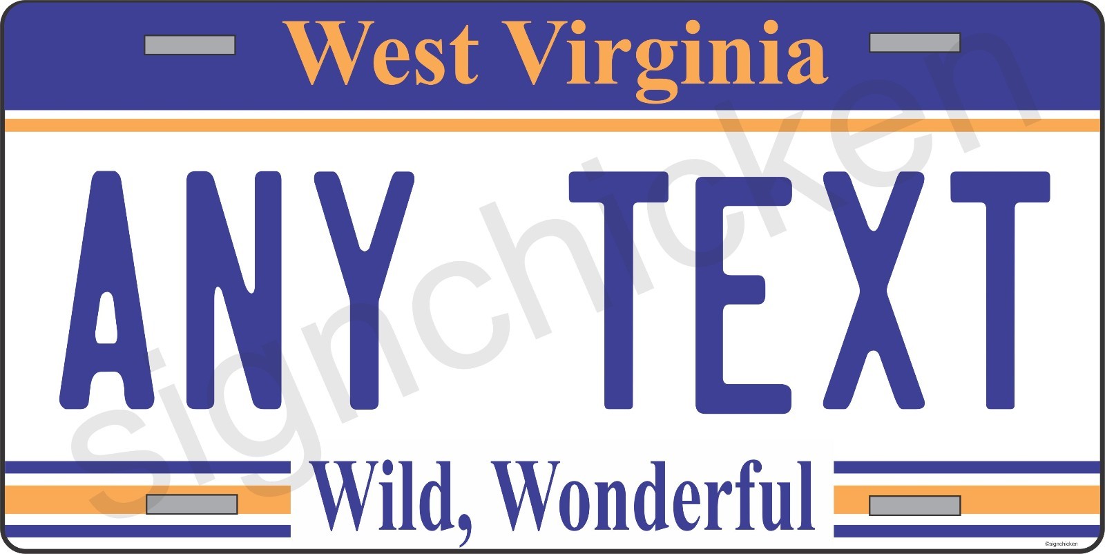 WEST VIRGINIA LICENSE PLATE / customized with your text, license plates ...