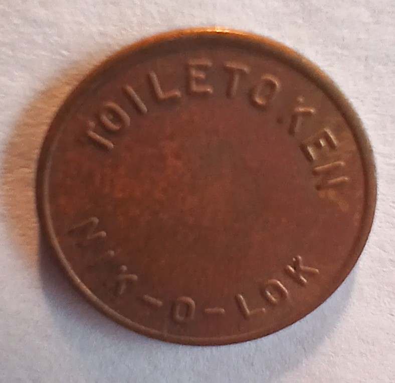 Antique USA Nik-O-Lok Pay Toilet Token Pay "TOILETOKEN" FREE SHIPPING ...