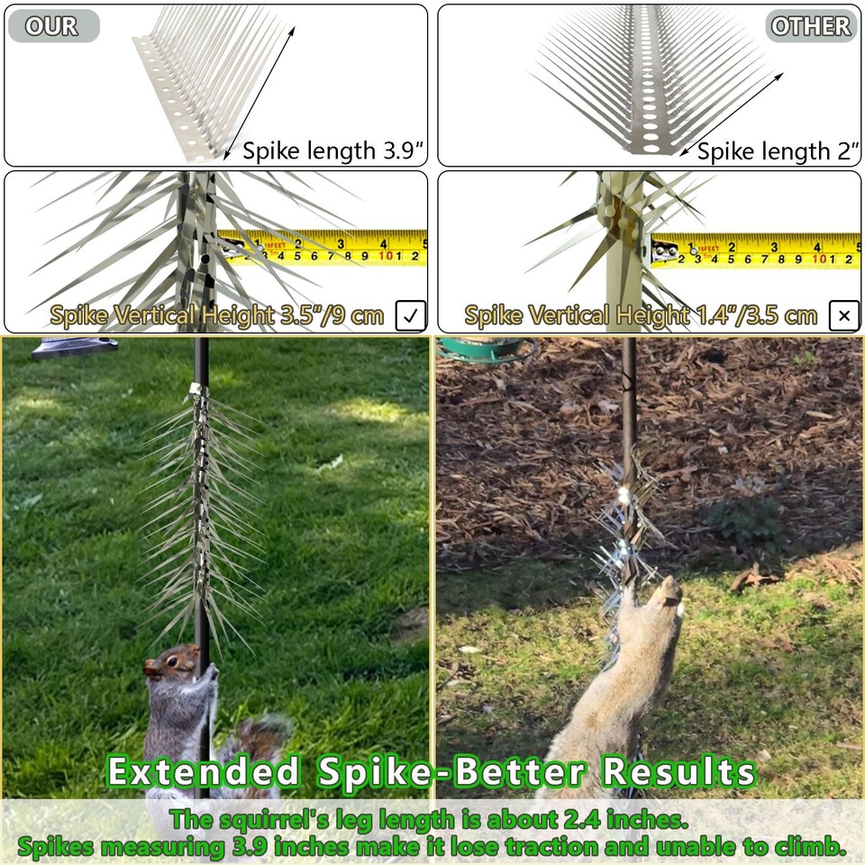 Bird Spikes, Outdoor Squirrel Spikes, Squirrel Baffles for Bird Feeder ...