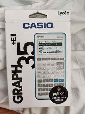 Casio Graph 35+E II -Calculatrice Graphique / Mode examen / Menu Python - NEUVE | eBay