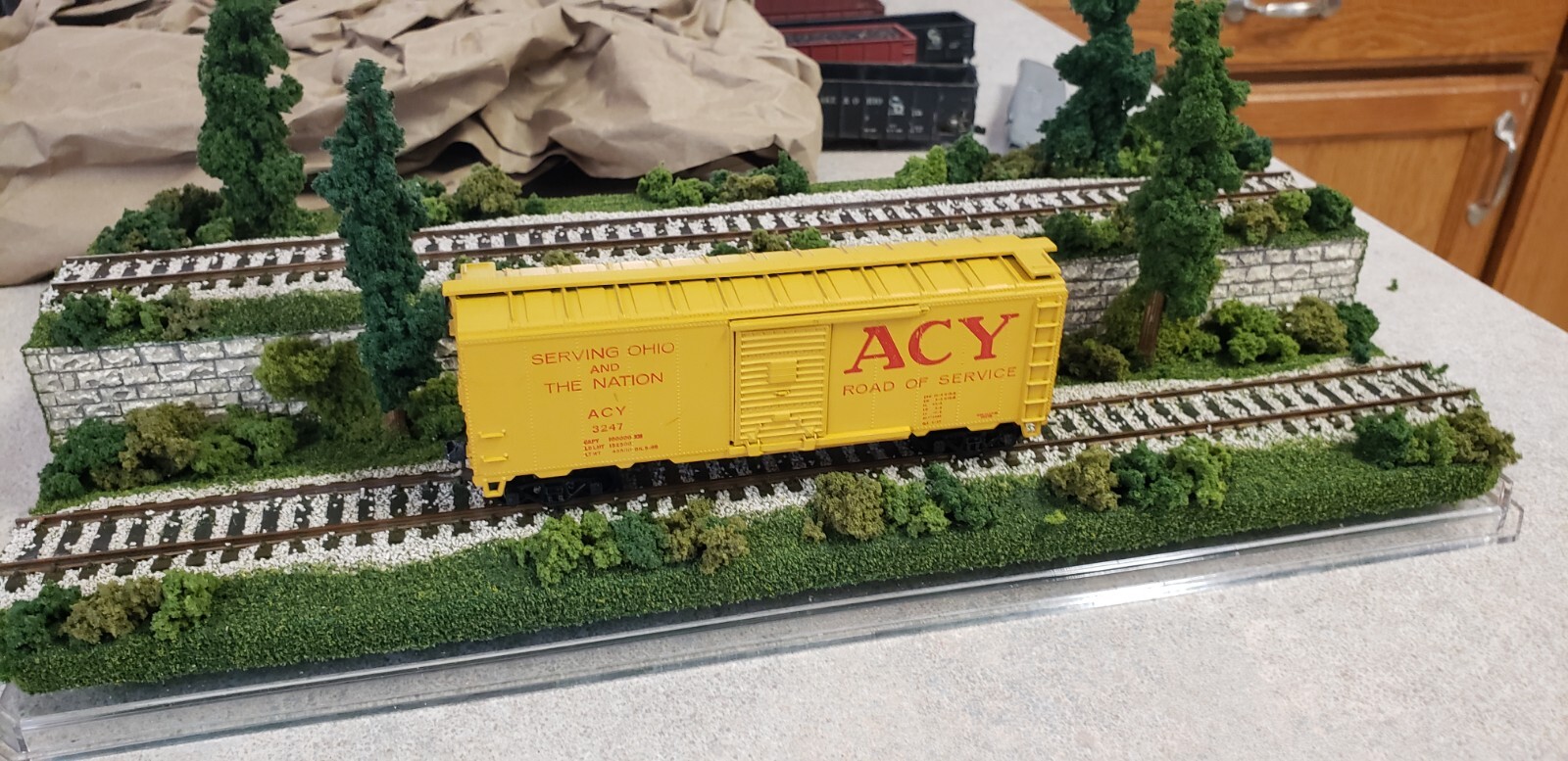 Athearn HO 40' ACY Box Car 3247 Freight Train Railroad Car KDs 1212 ...